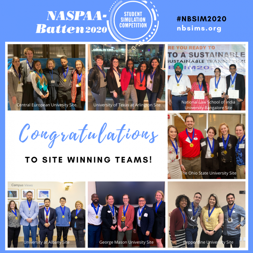 Congratulations to #NBSim2020 Site Winning Teams! | NASPAA